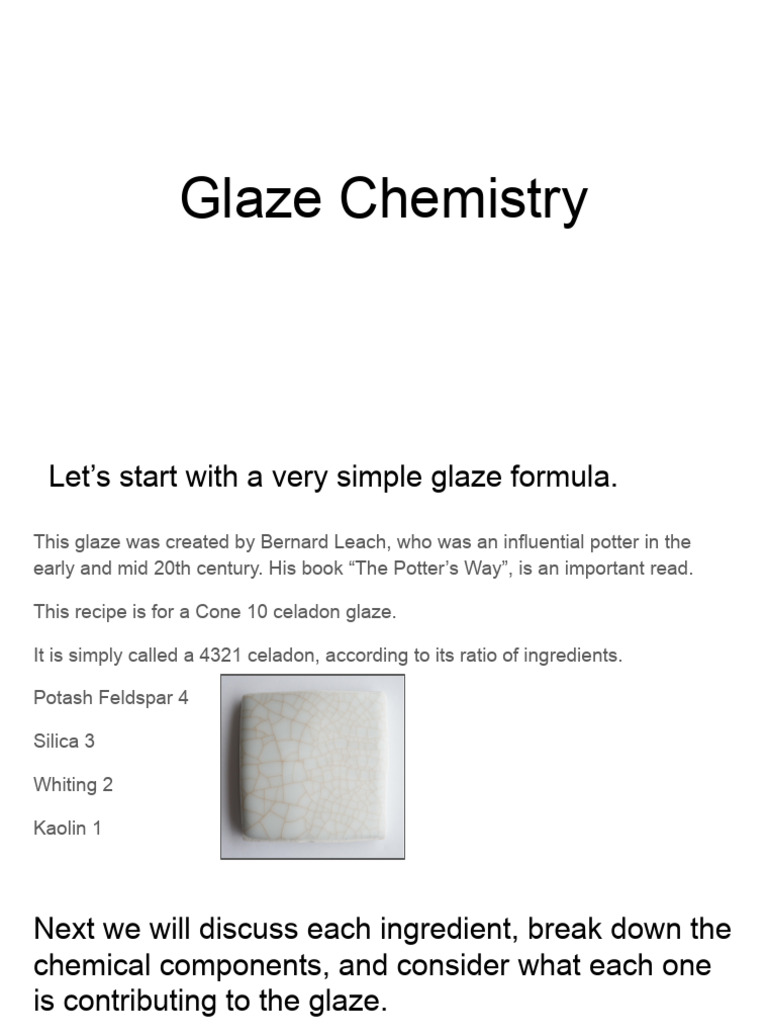Celadon Glaze Recipe and Chemistry | PDF | Atoms | Physical Sciences