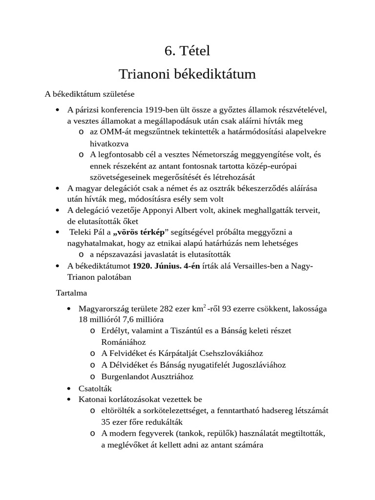 Trianoni Békediktátum | PDF