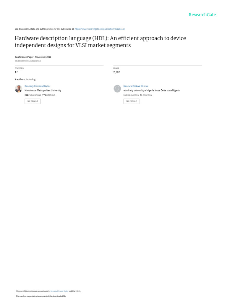 Hardware Description Language (HDL) : An Efficient Approach To Device ...