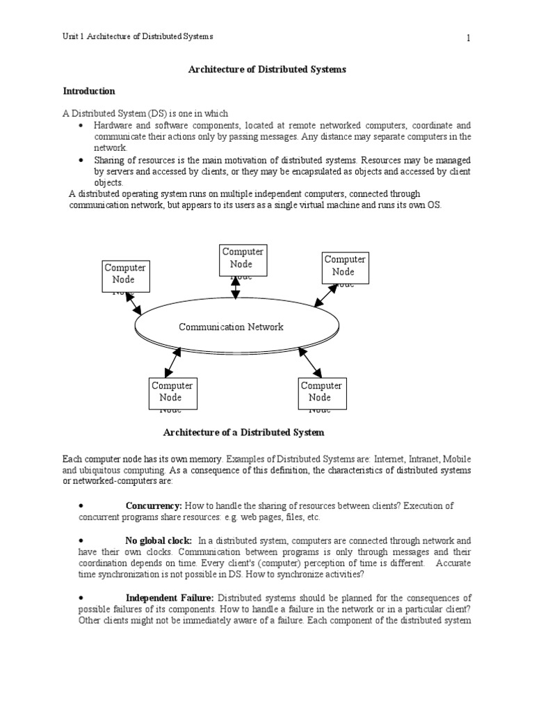 Unit - 1 Architecture of Distributed Systems | PDF | Message Passing | Distributed Computing