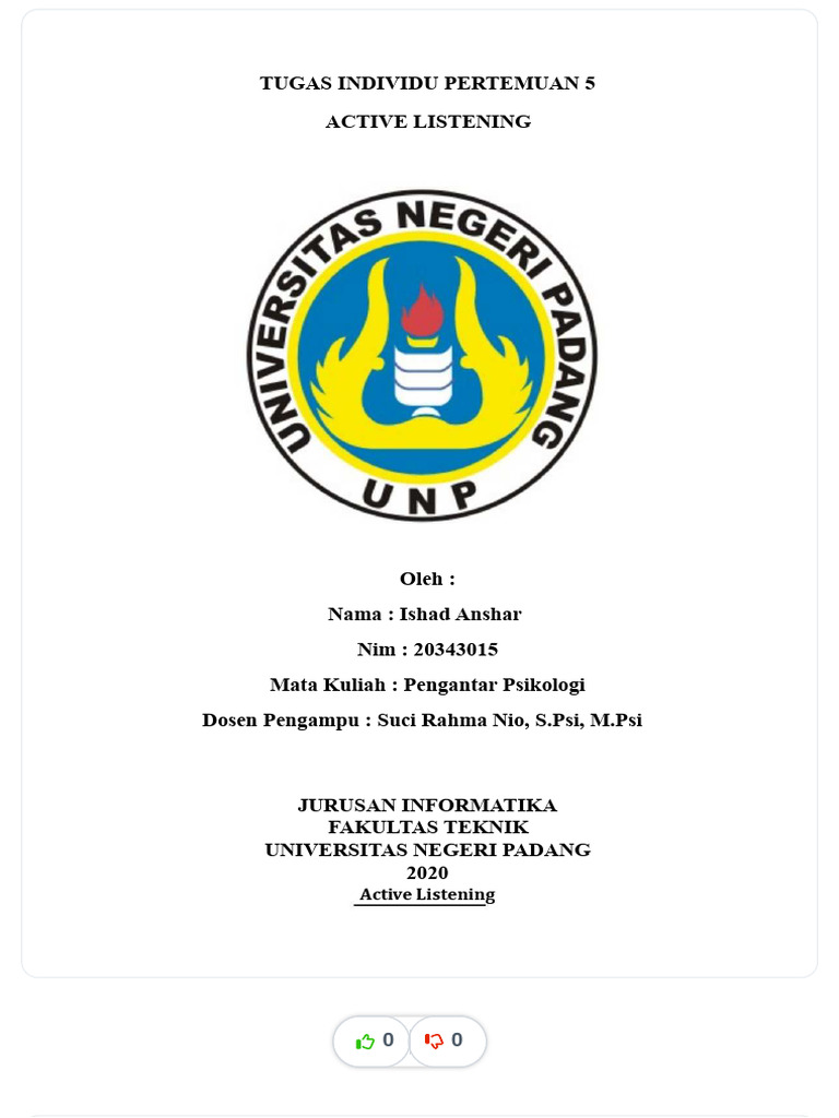 Tugas Pertemuan 5 Pengantar Psikologi - Compress | PDF