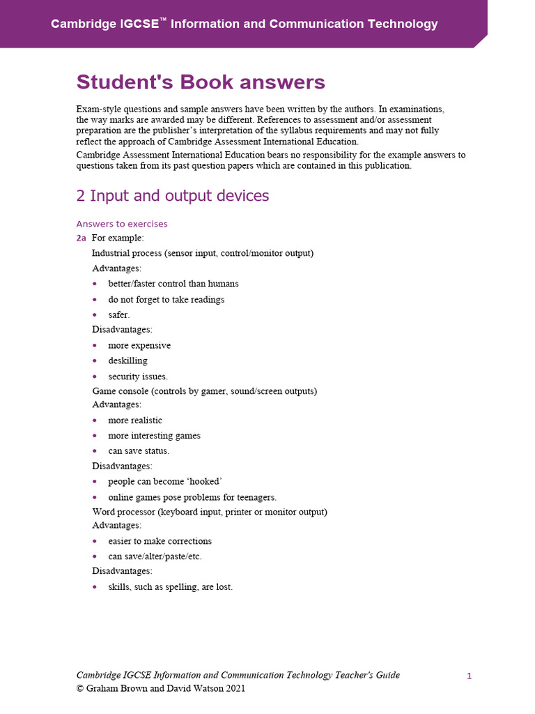 IGCSE ICT Chapter 2 Q&A Guide | PDF | Qr Code | Printer (Computing)