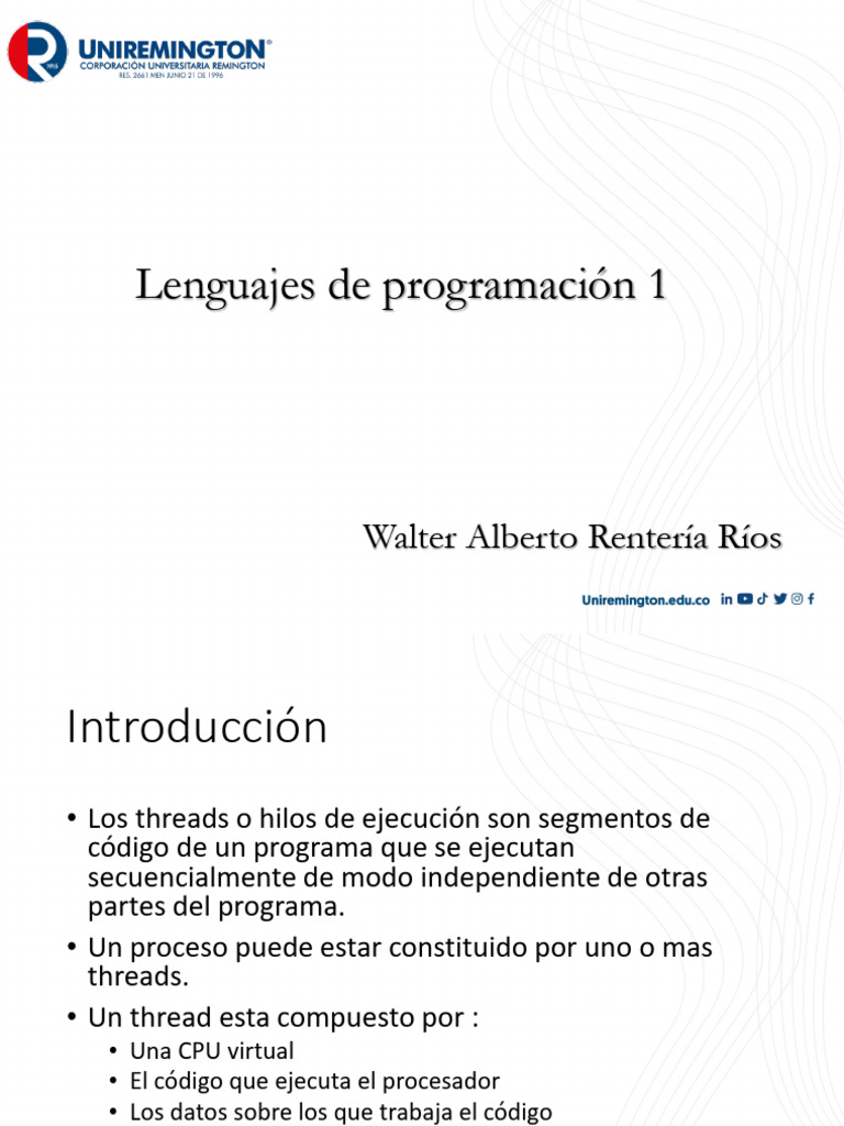 Sesion 2 1 Concurrencia Hilos | PDF | Hilo (Computación) | Informática