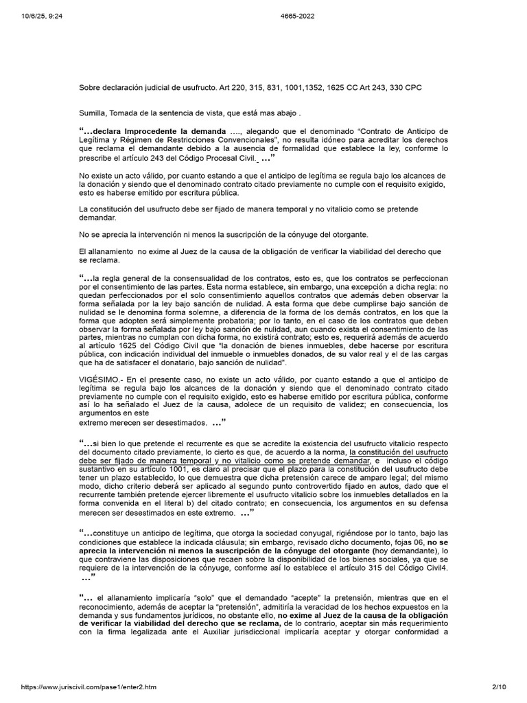Casación #4665-2022 Lima Este | PDF | Donación | Ley procesal