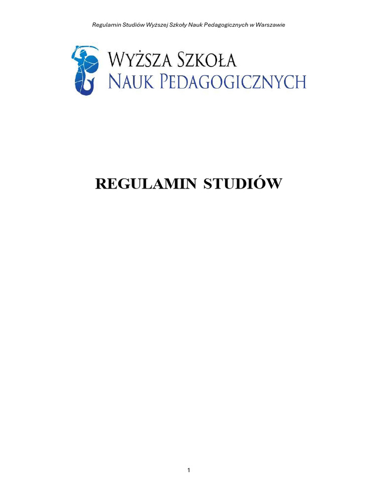 Regulamin Studiow WSNP 2024 | PDF