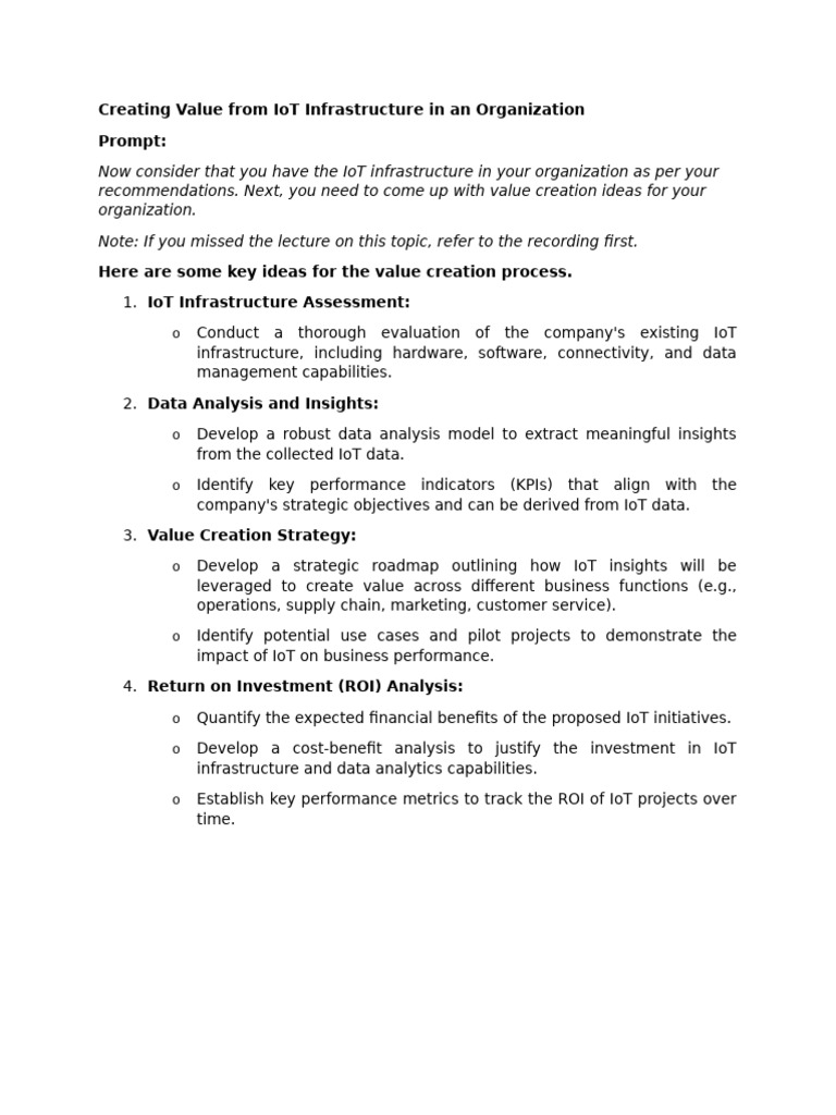 Guidelines - Value Creation and Assignment Report | PDF | Internet Of Things | Performance Indicator