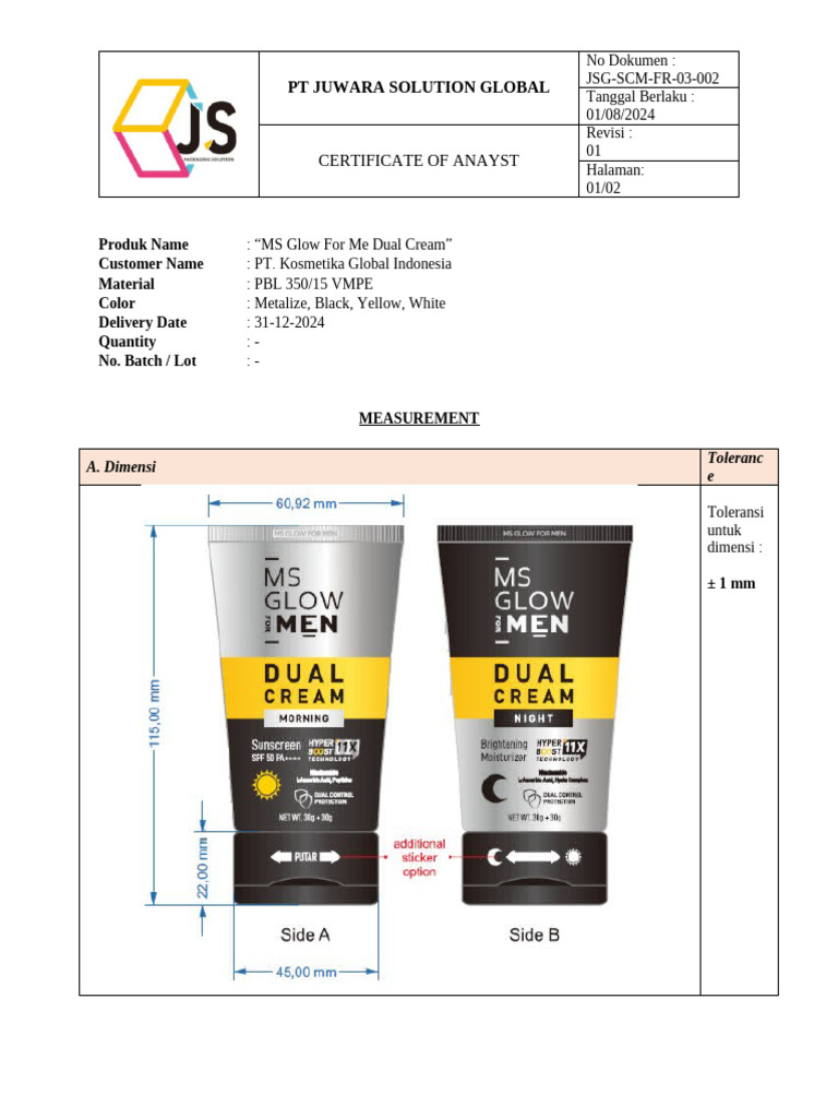 Tube Dual Cream | PDF