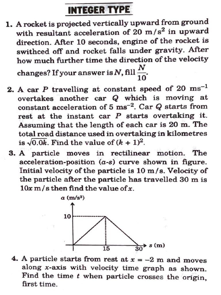 Integer Type: Jo - Oh | PDF | Acceleration | Velocity