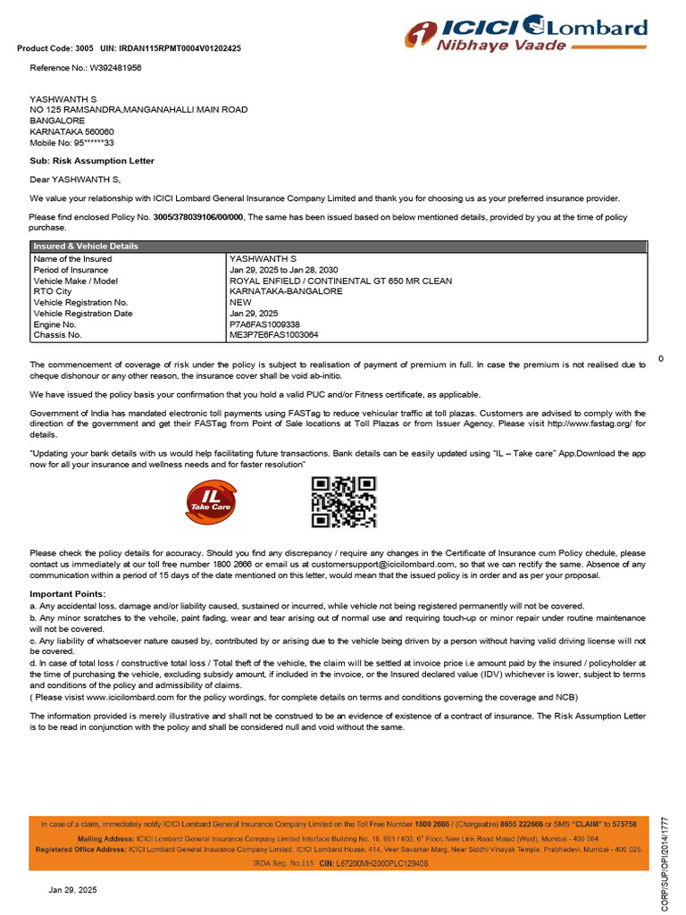 Policy Copy 300537803910600000 | PDF | Insurance | Depreciation