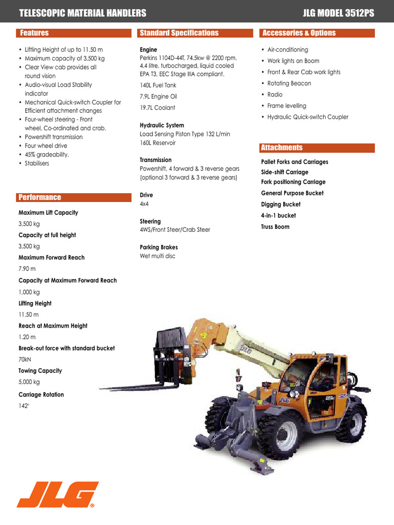 Telehandlers DS 3512PS EN (78e) | PDF | Steering | Automotive Technologies