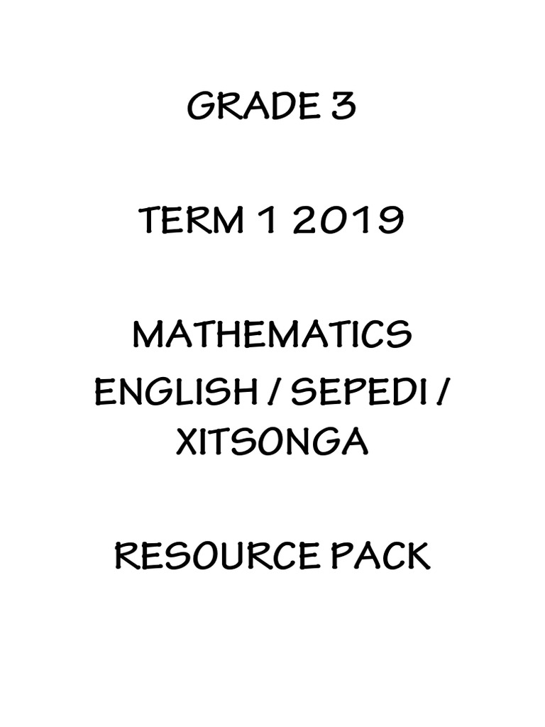 Grade 3 Term 1 Math Resource Pack | PDF | Mathematics