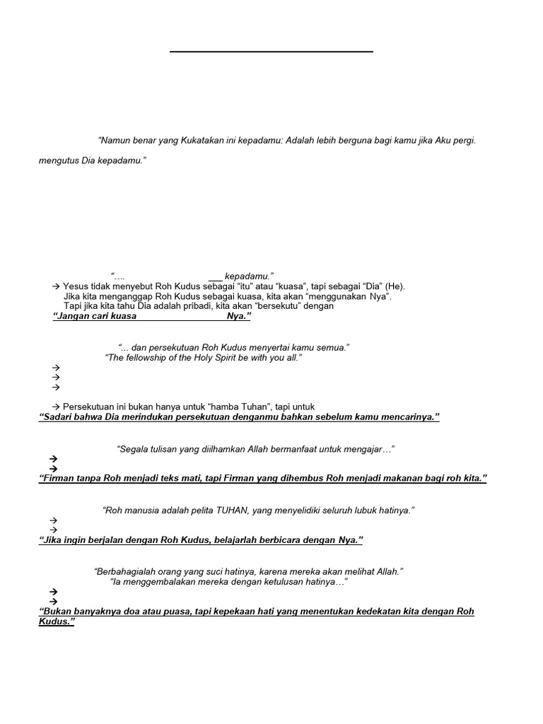 CGSM - Mengenal Pribadi Roh Kudus | PDF