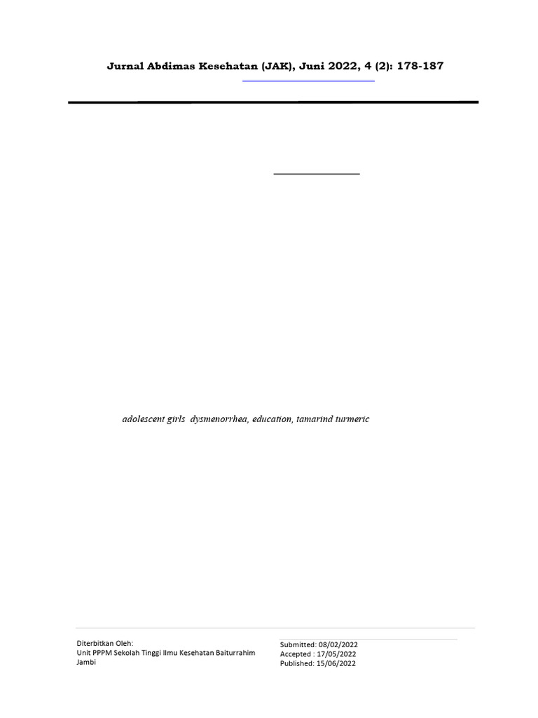 Edukasi Kunyit Asam Pereda Dismenorea | PDF