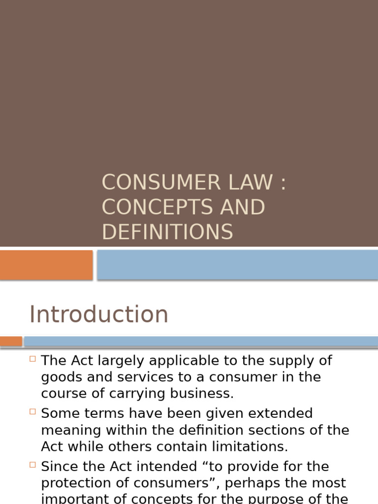Consumer Law Definitions | PDF | Breach Of Contract | Goods