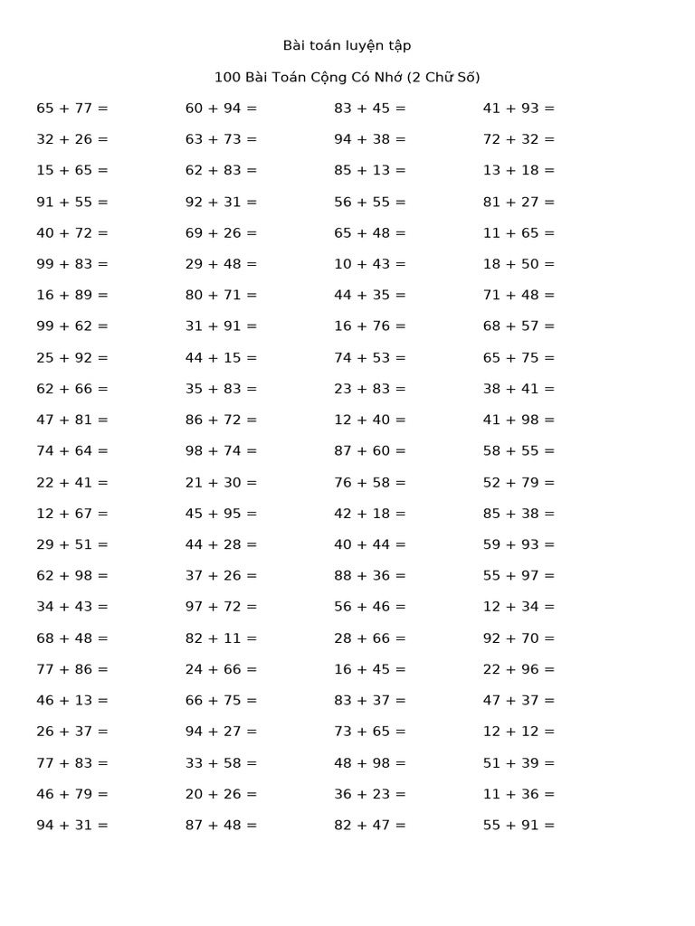 Bai Toan Cong Va Nhan | PDF