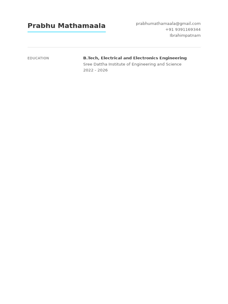 PrabhuMathamaala InternshalaResume | PDF