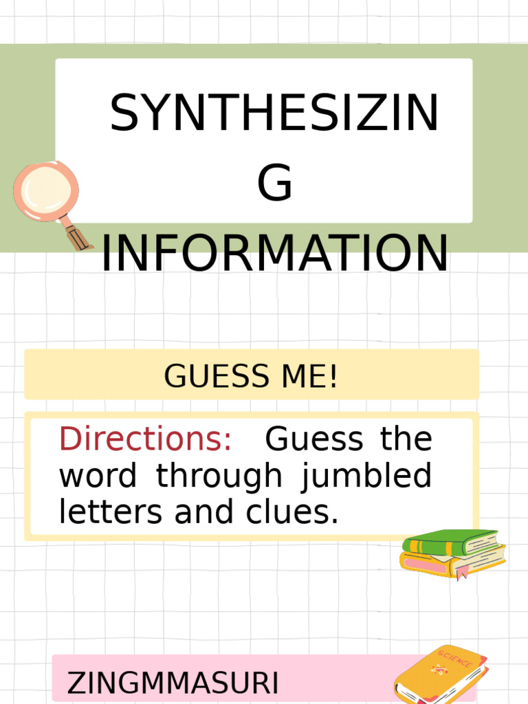 Synthesizing Information Techniques | PDF | Inference