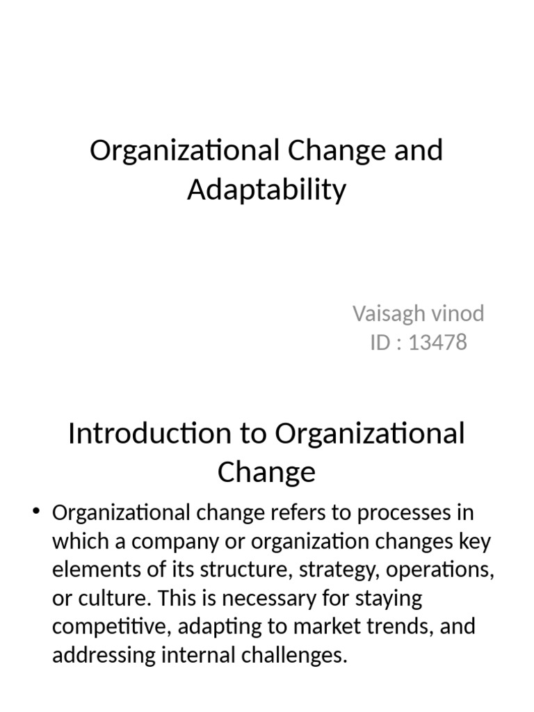 Organizational Change and Adaptability | PDF | Change Management | Business