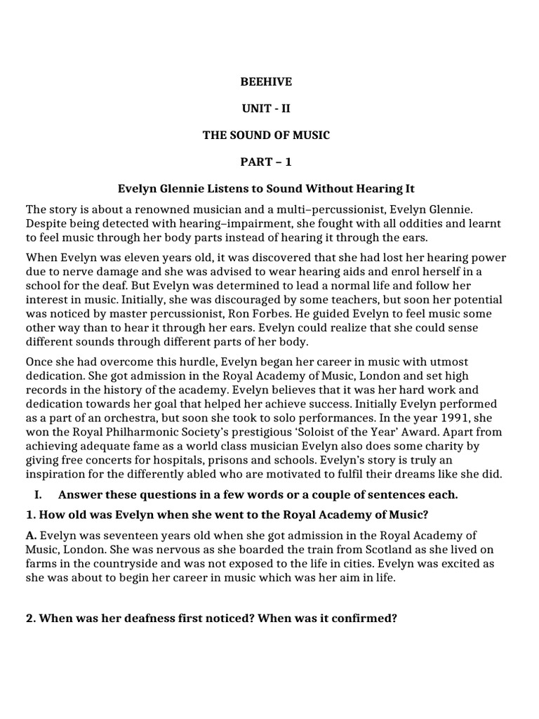 The Sound of Music i&II Classnotes | PDF