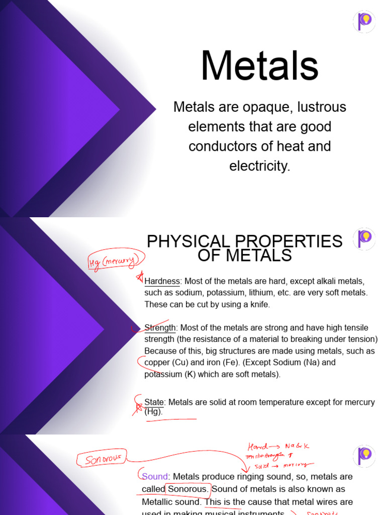 Properties of Metals and Non-Metals | PDF | Salt (Chemistry) | Metals