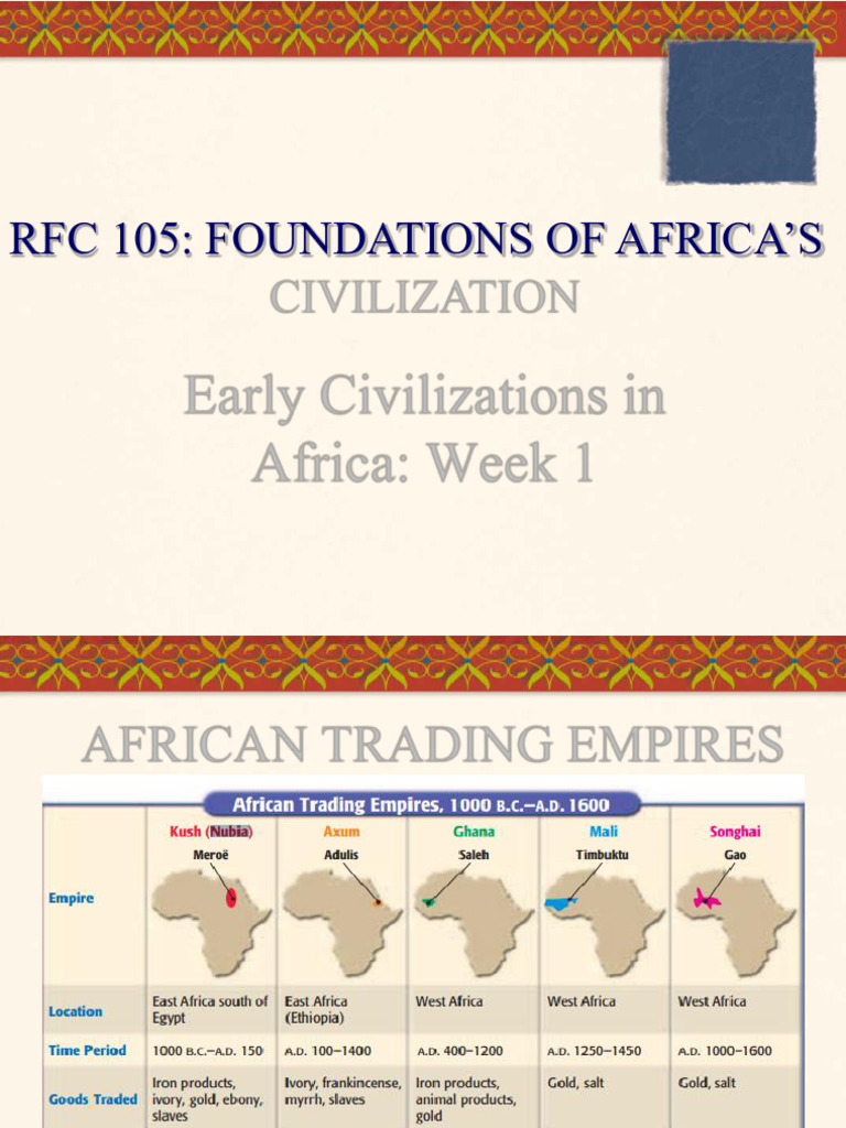 Week 1 Early Civilizations in Africa-2 | PDF | Africa | Egyptian Pyramids