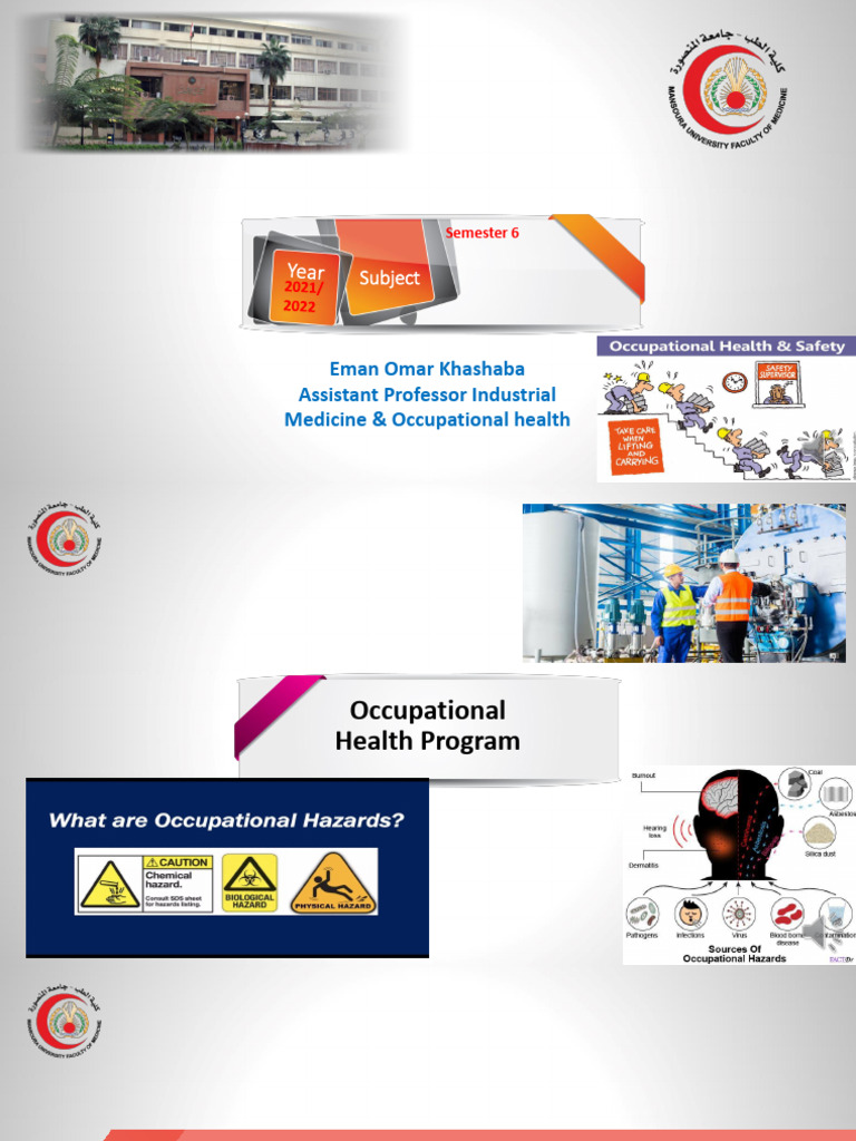 Sem 6 Lect 27 Occupational Health Program 2022 23 Autosaved | PDF | Occupational Safety And ...