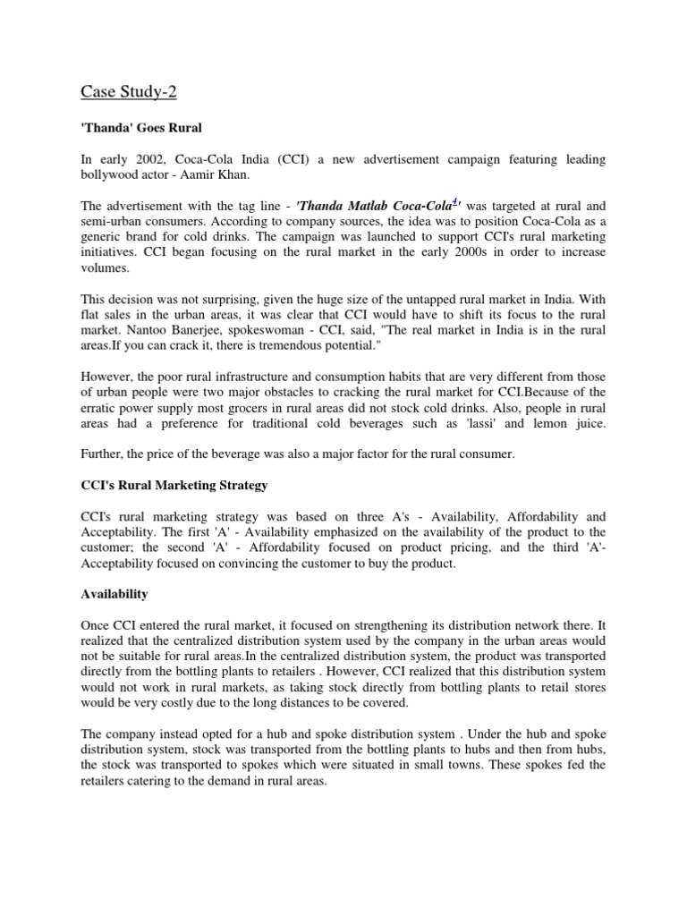 Case Study 2 Coca Cola | PDF | Coca Cola | Retail