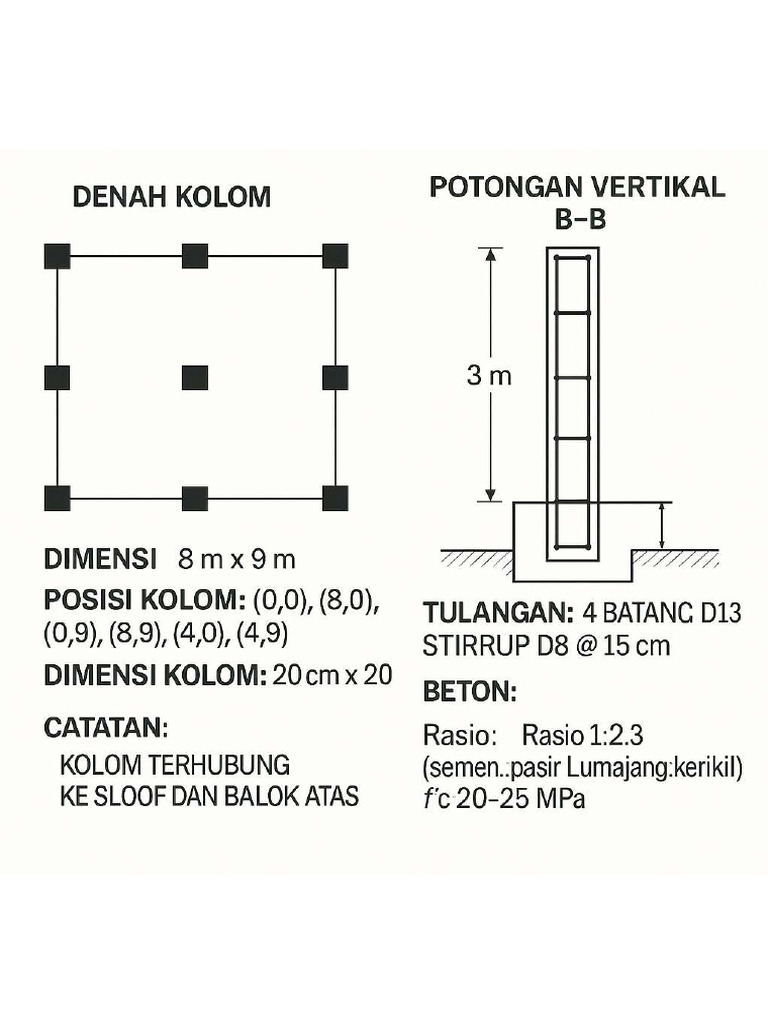 Gambar Denah Kolom | PDF