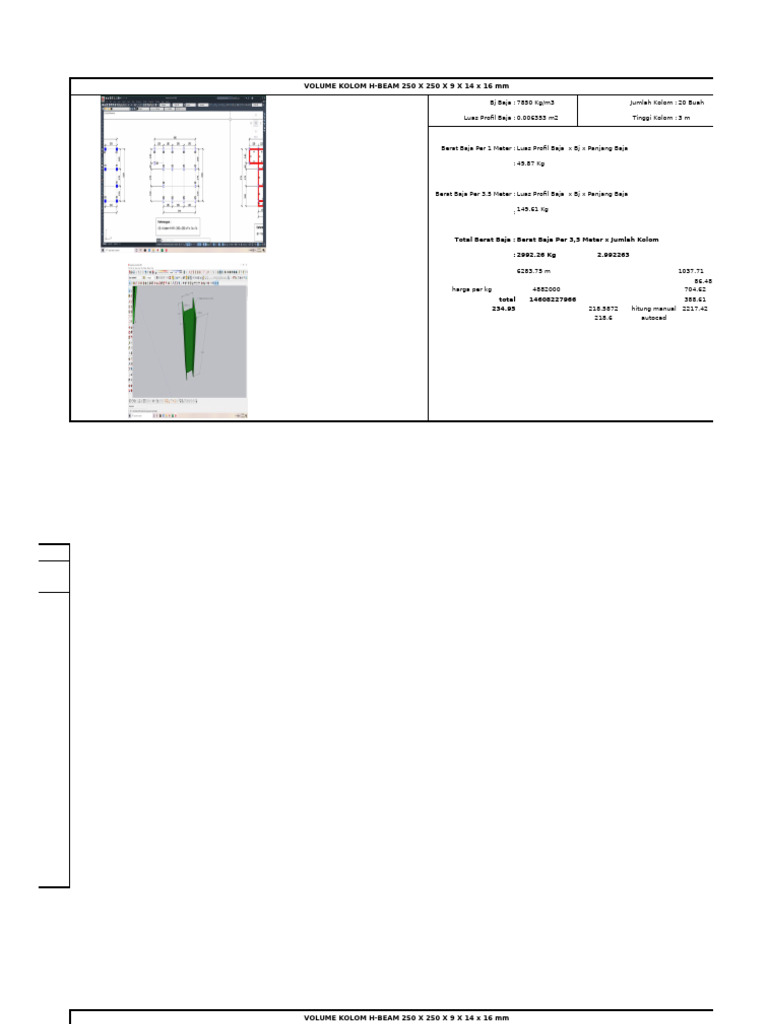 Cara Menghitung Profil Baja H-Beam Dan WF 2 | PDF