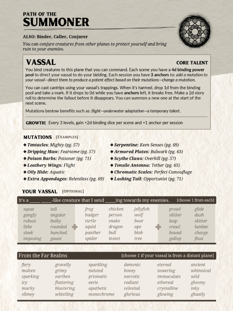 Grimwild Path of The Summoner | PDF