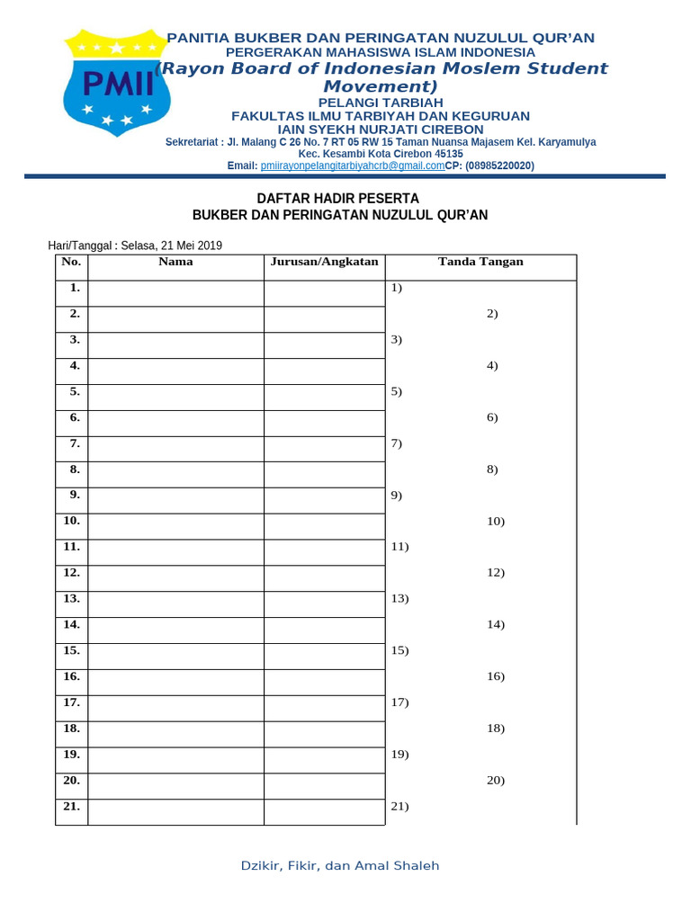 ABSENSI Bukber (Benar) | PDF