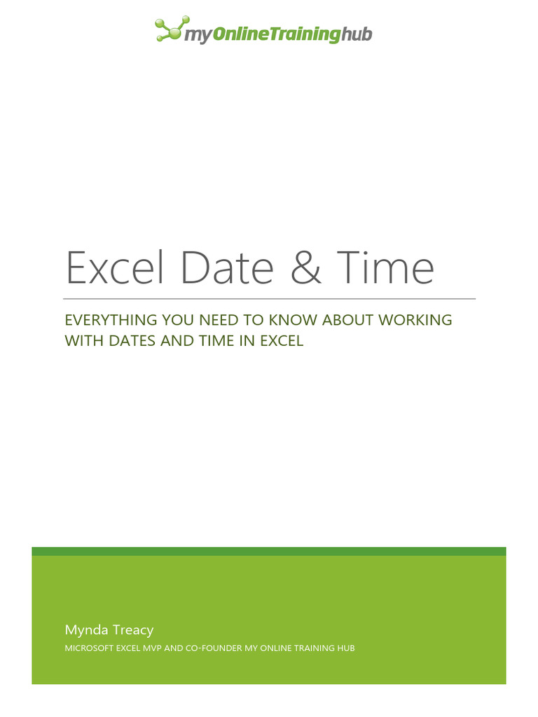 Date and Time in Excel | PDF | Microsoft Excel | Numbers