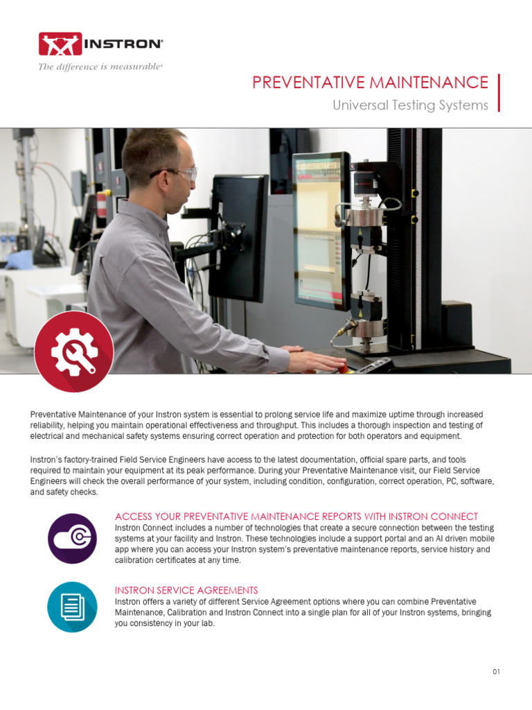 INSTRON Preventative Maintenance Universal Testing Systems | PDF