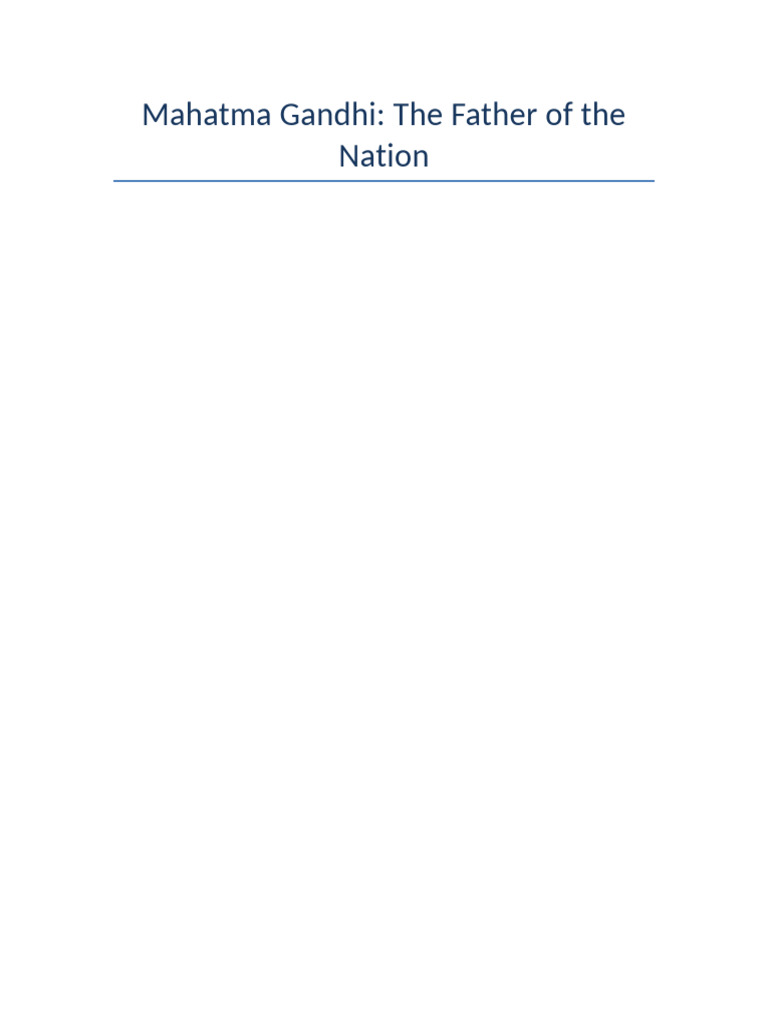 Mahatma Gandhi Project 25 Pages | PDF | Mahatma Gandhi | Nonviolence