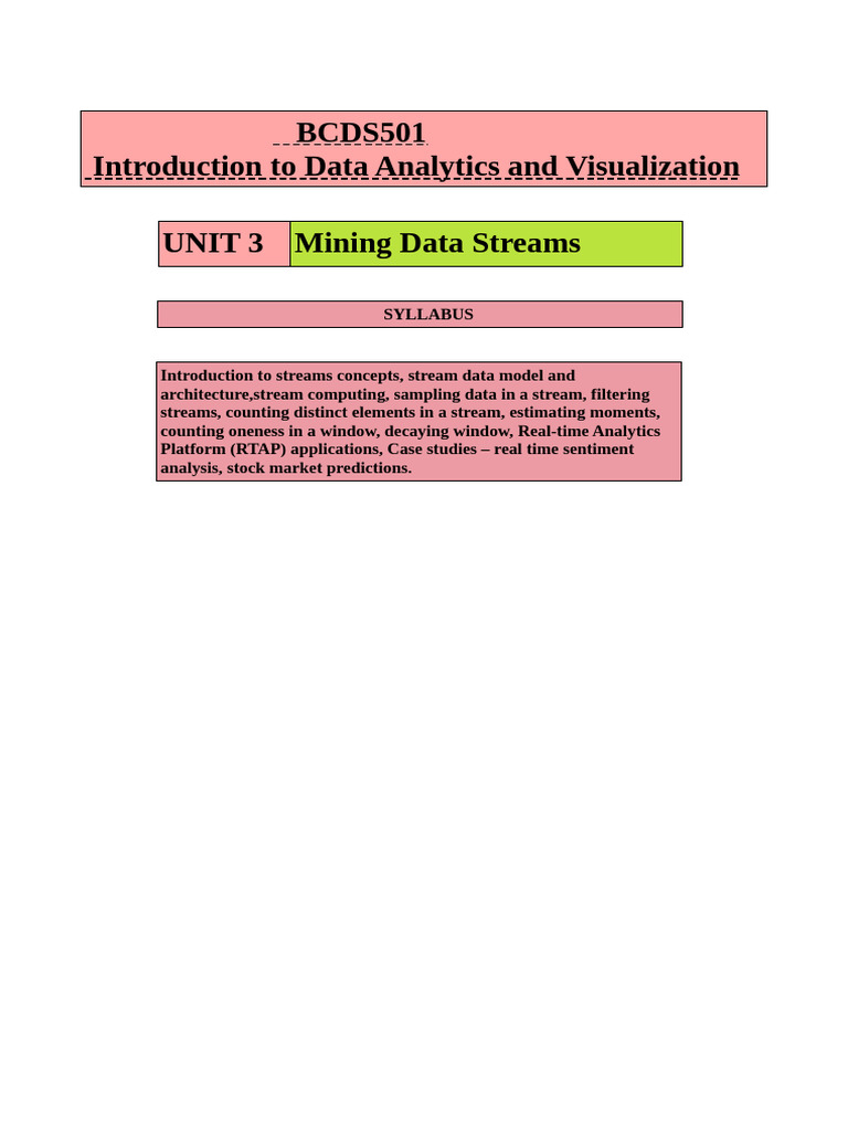 Data Analytics and Visualization Unit-III | PDF | Sampling (Statistics ...