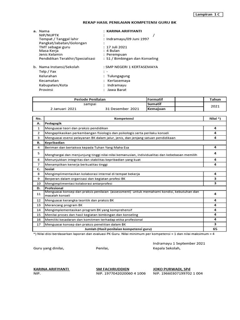 Karina Arifiyanti, PKG 2021 Ok | PDF