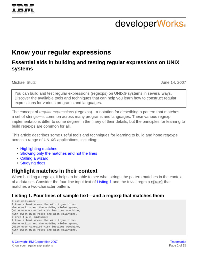 Mastering Regular Expressions on UNIX | PDF | Regular Expression ...