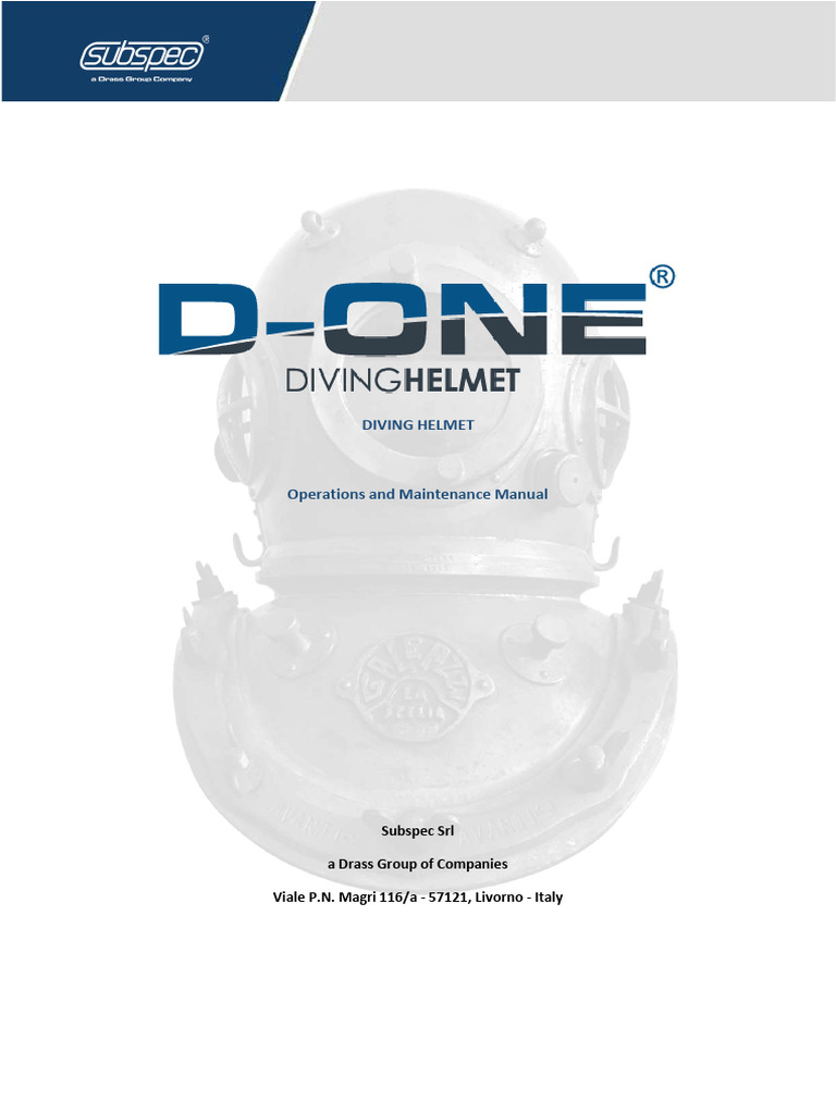 Diving Helmet Operational and Maintenance Manual | PDF | Underwater ...