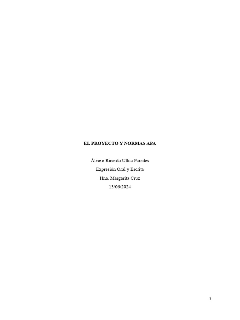 El Proyecto y Normas Apa | PDF | Gestión de proyectos | Ingeniería de ...