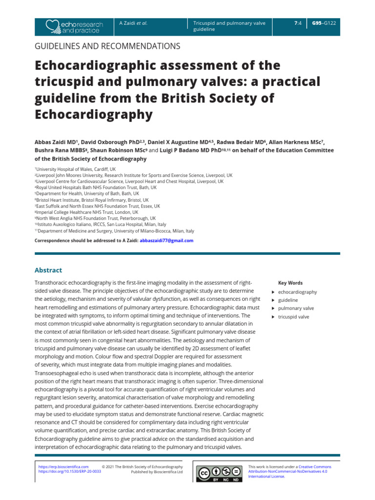 2021 - Echocardiographic Assessment of The Tricuspid and Pulmonary Valves - A Practical ...