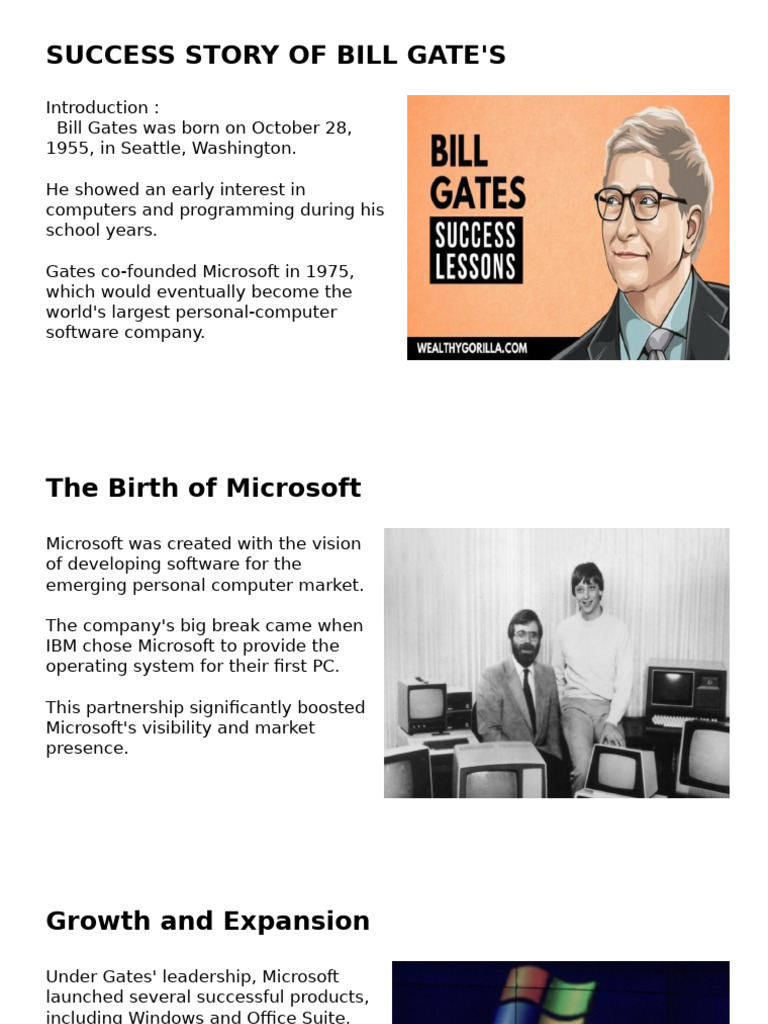 Bill Gates: Journey to Microsoft Success | PDF