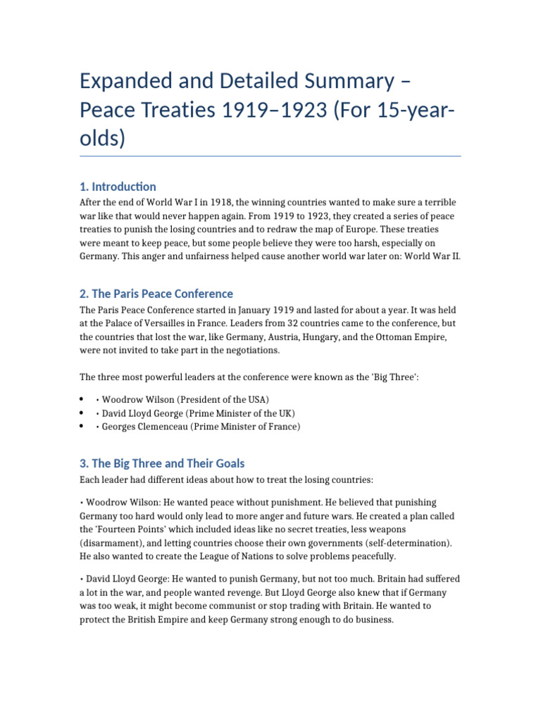Peace Treaties Expanded Full en | PDF | German Empire | World War I ...