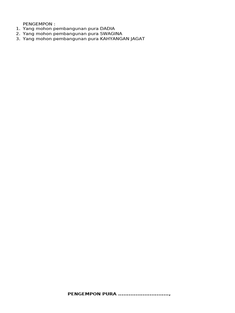 Contoh Proposal Pengempon Provinsi | PDF