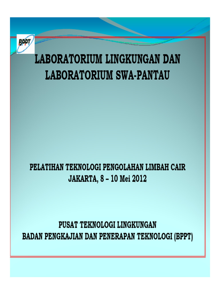 Pelatihan Teknologi Laboratorium Limbah | PDF