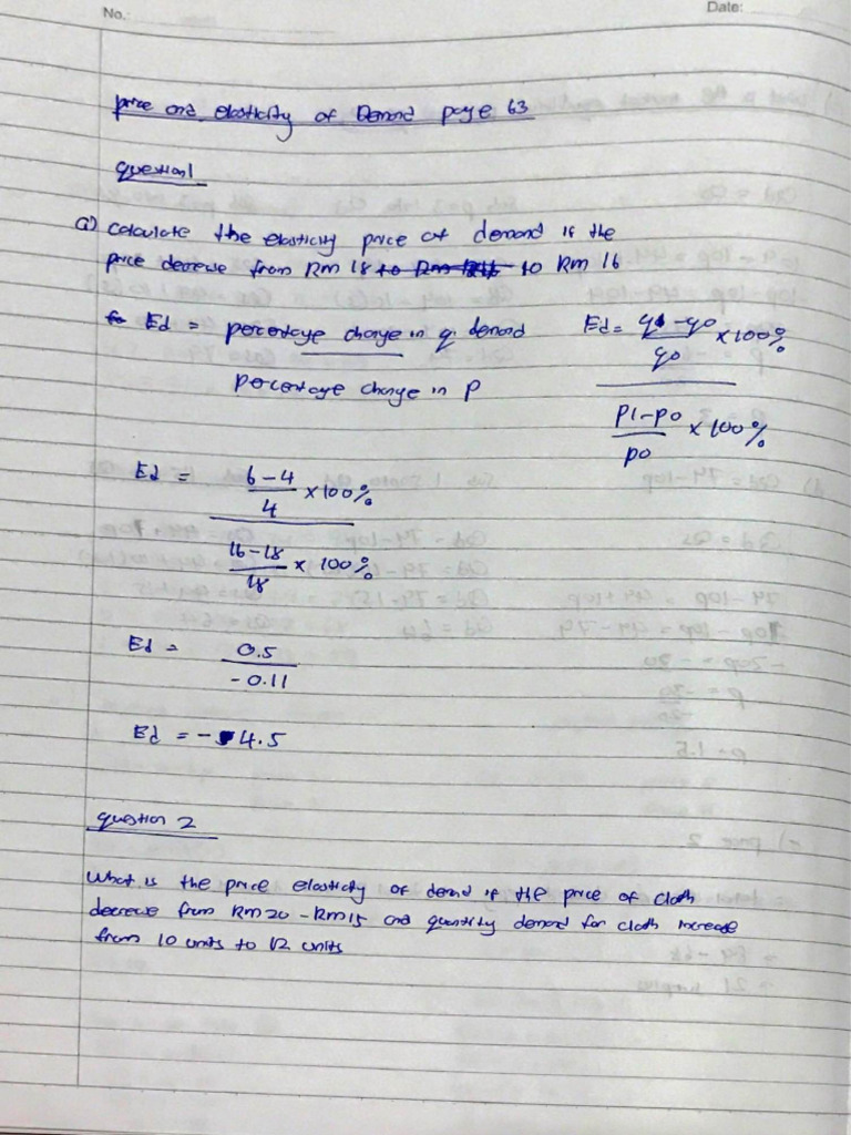 Chapter 4 Exercise Price Elasticity of Demand | PDF
