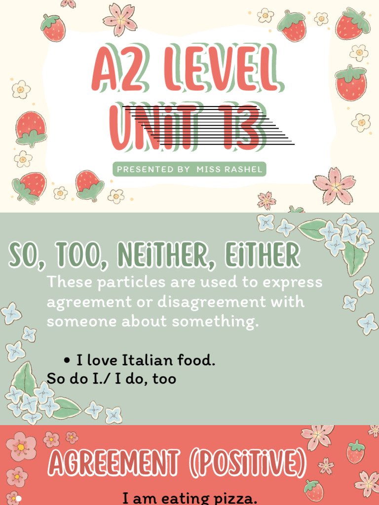 A2 Unit 13 Grammar Focus 1 | PDF