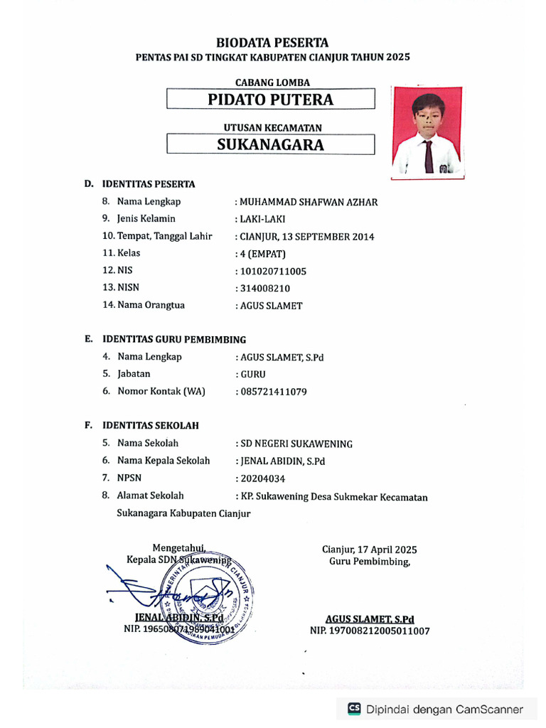 Persyaratan Pidato Putra SKW | PDF