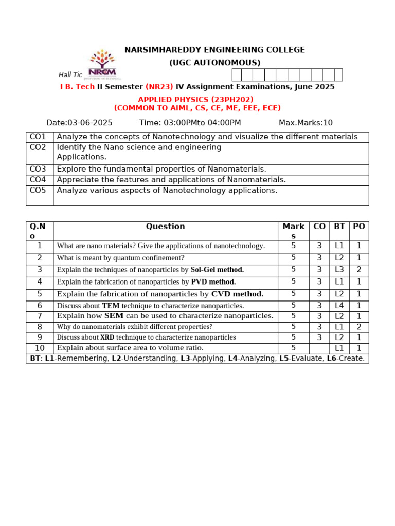 Applied Physics Assignment-4 Unit - 4 | PDF