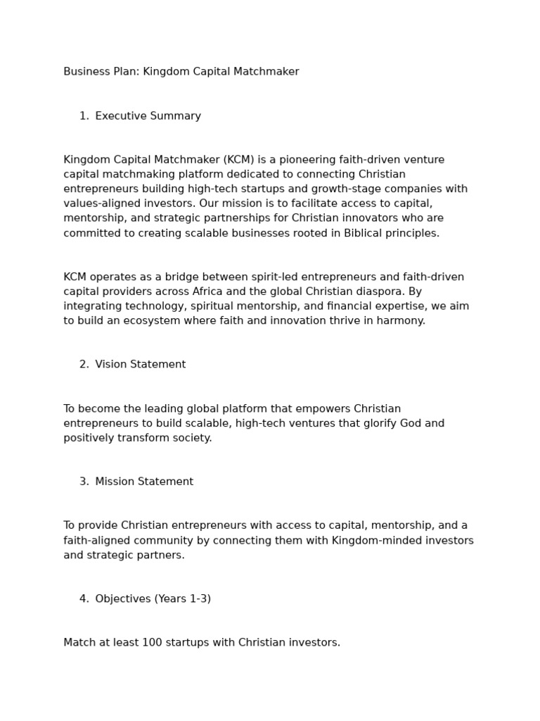 Kingdom Capital Matchmaker | PDF | Venture Capital | Corporate Finance