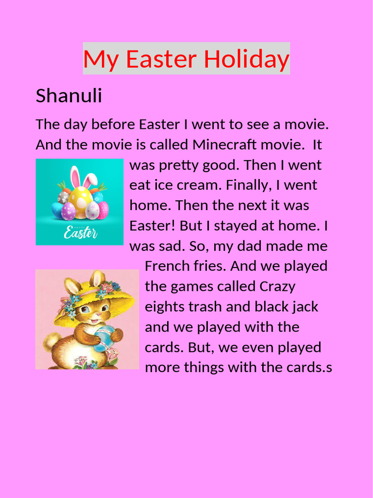 My Easter Holiday | PDF